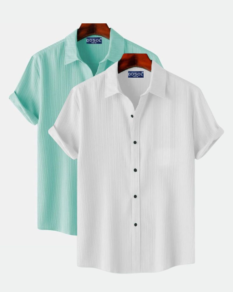 Chill & Clear Shirt Pair | Mint & White Shirts S–5XL
