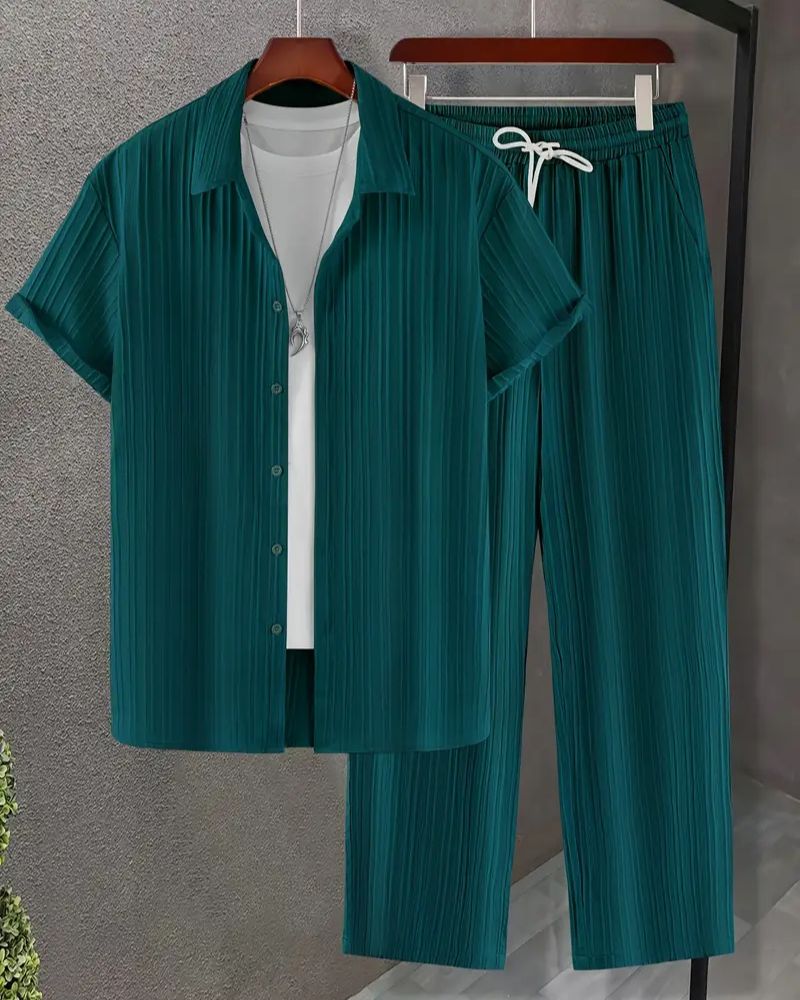 Emerald Breeze Lounge Set – Lightweight & Stylish Men's Co-Ord