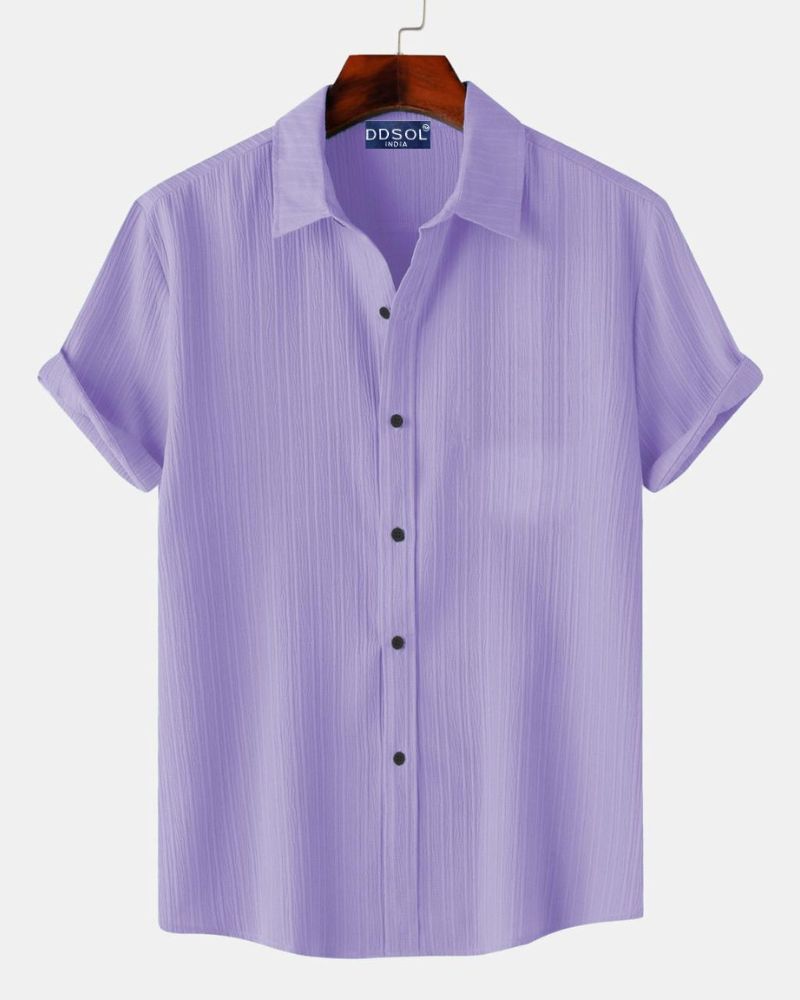 Men's Lavender Pinstripe Shirt-Cotton Folk