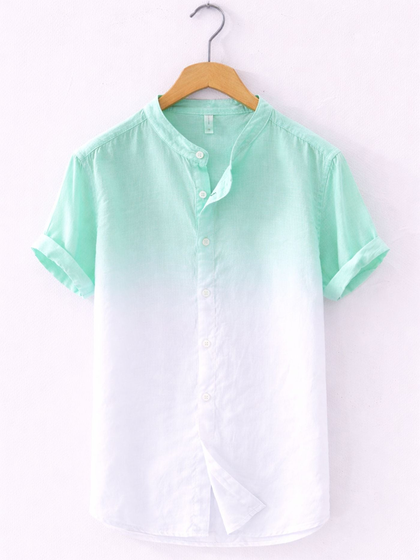 Swiss Linen Fade Shirt Mint White | Breathable Shirt